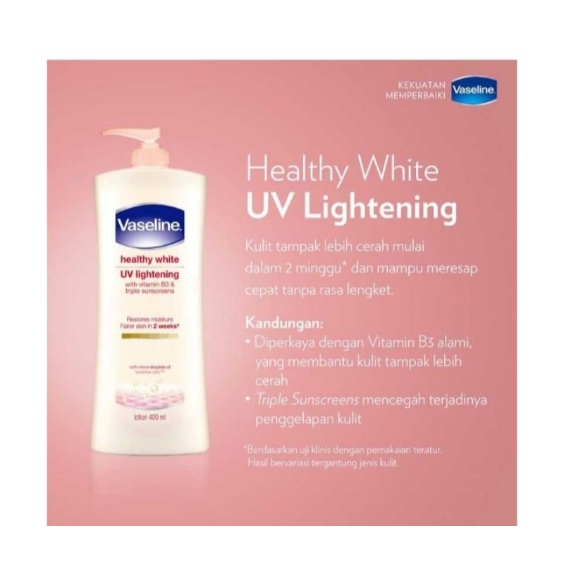 Jual Vaseline healthy bright body lotion 400 ml | Shopee Indonesia