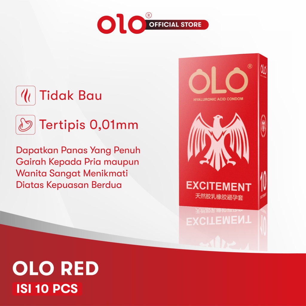 Jual Kondom OLO 001 Flying Eagle Exitement Merah 1 Box Isi 10 PcsTahan Lama Paling Tipis ...