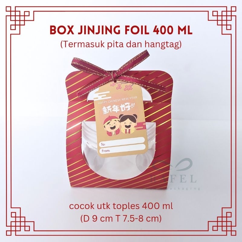 Jual 10 Set Box Jinjing Foil Imlek Toples 400 ml | Shopee Indonesia