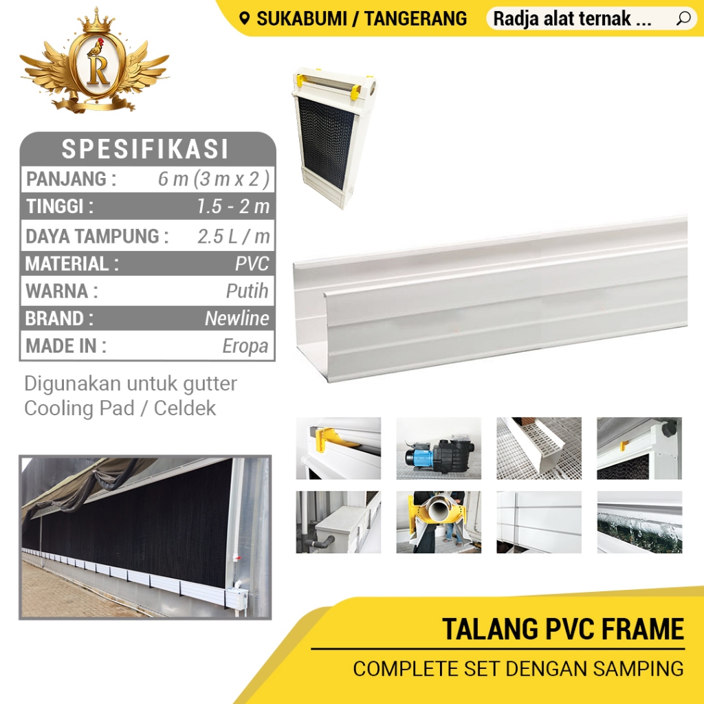 Jual Talang PVC Gutter Cooling Pad Celdek Celpad Kandang Ayam Komplit 6 ...
