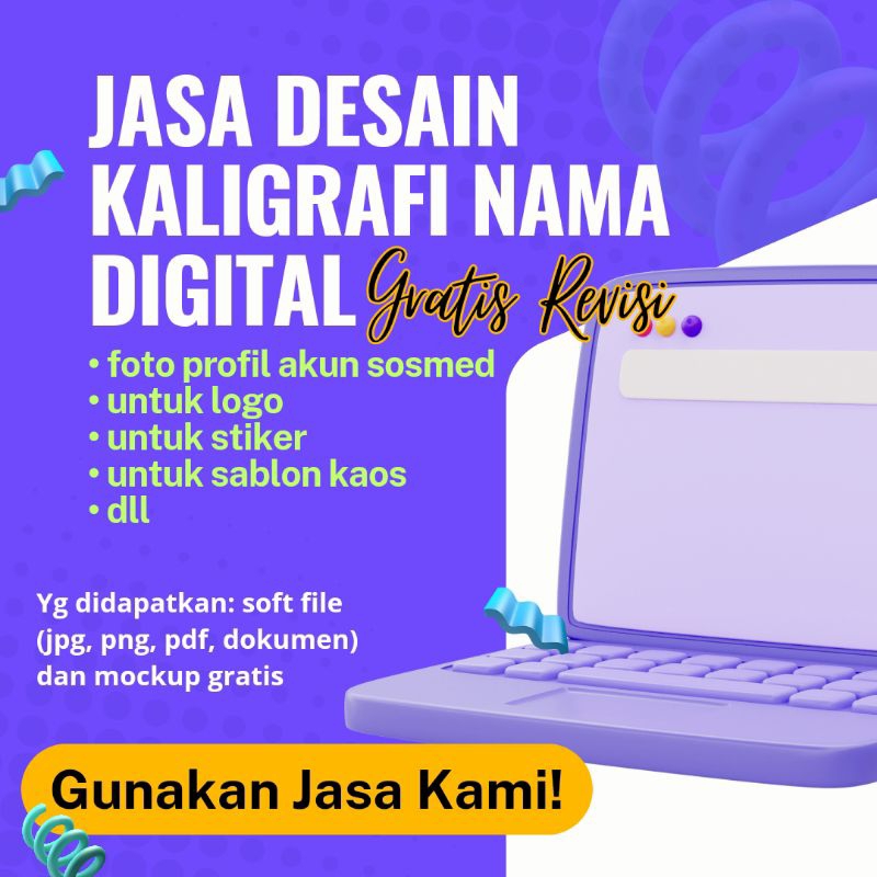 Jual Jasa Desain Kaligrafi Nama Digital (soft file) | Shopee Indonesia