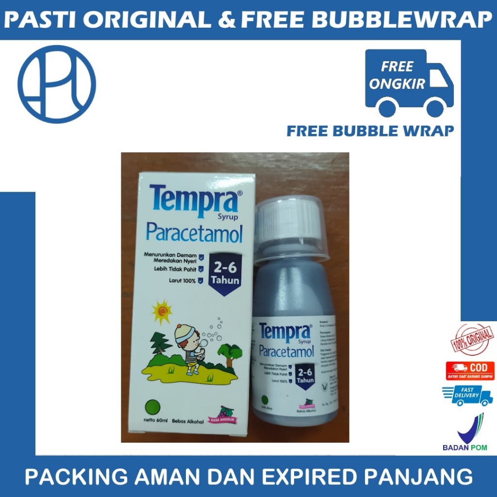 Jual TEMPRA SYRUP PARACETAMOL 60 ML RASA ANGGUR MEREDAKAN PANAS BAYI ...