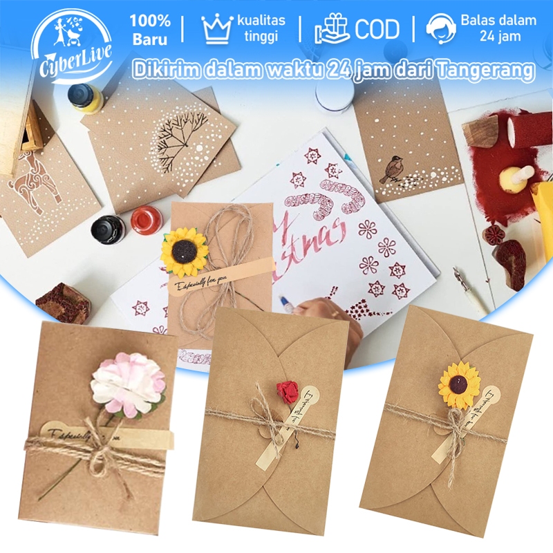 Jual 10pcs Kartu Ucapan Bunga Vintage Greeting Card Flower Vintage ...