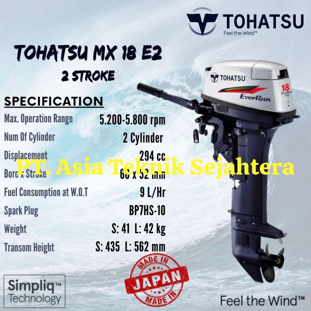 Jual Mesin Tempel Tohatsu 18PK EverRun Tenaga Kuat Made In Japan Asli | Shopee Indonesia