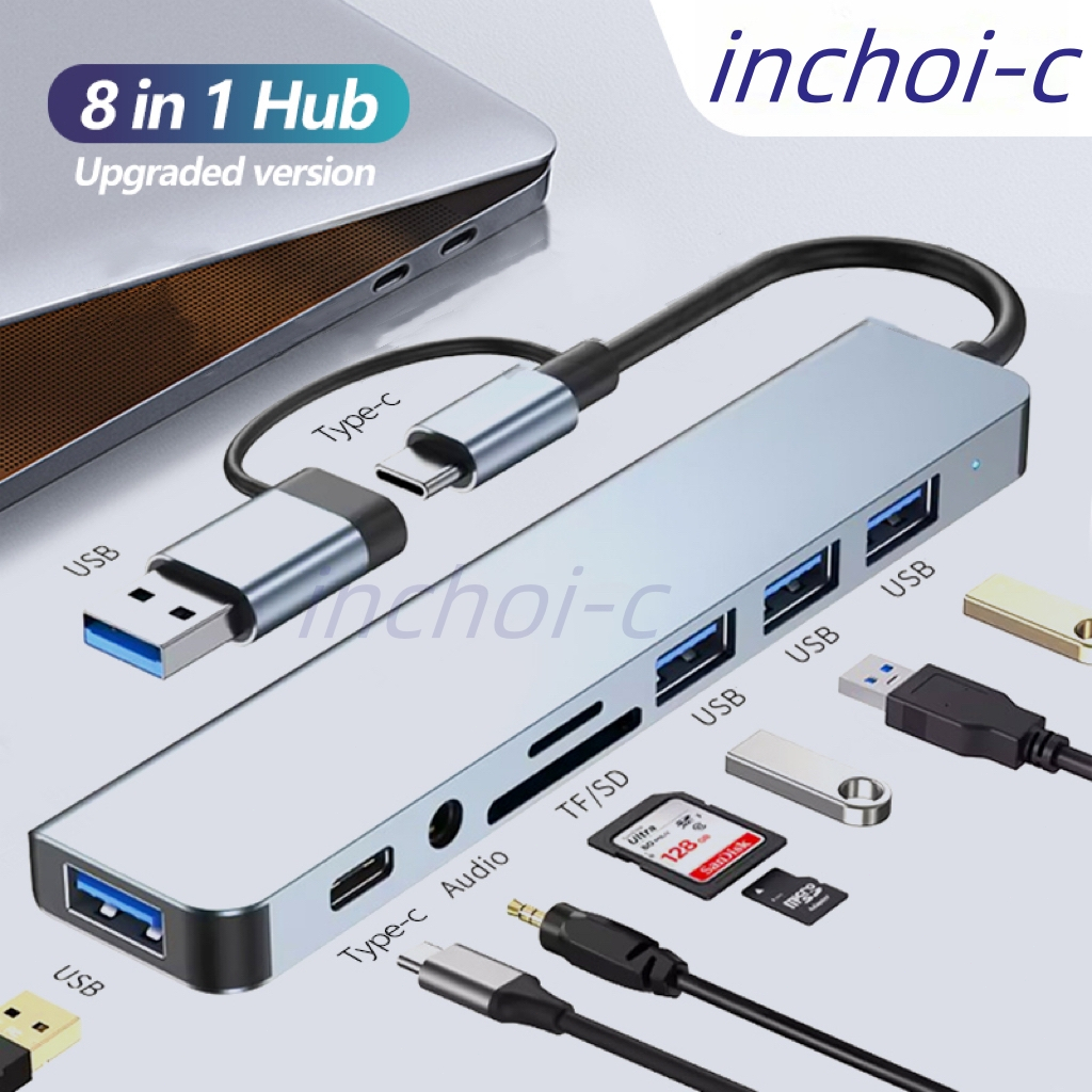 Jual [COD] 8 in 1 Usb HUB 3.0 Type C Ke Usb adapter/Pasang dan mainkan ...