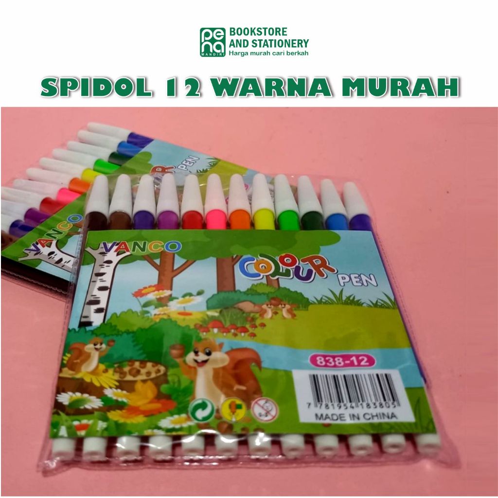 Jual Spidol 12 Warna Murah Spidol Warna Murah Untuk Mewanai Isi 12 ...