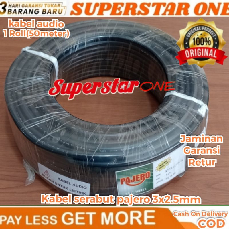 Jual (Roll)Kabel listrik pajero 3x2,5mm/3x2.5mm panjang 50 meter/audio ...