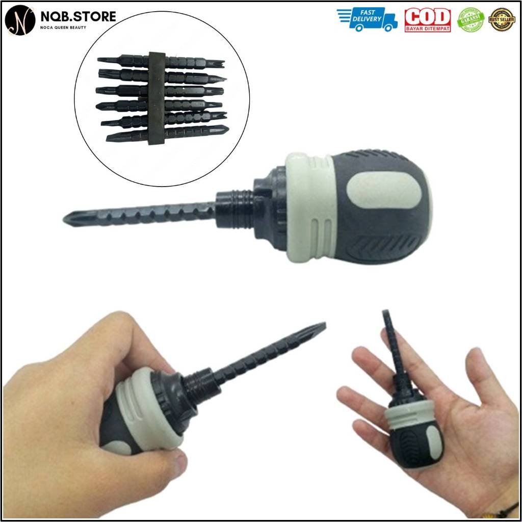 Jual NQB - Obeng CEBOL Mini CRD Set 13in1 Bolak Balik Dua Arah BULAT ...