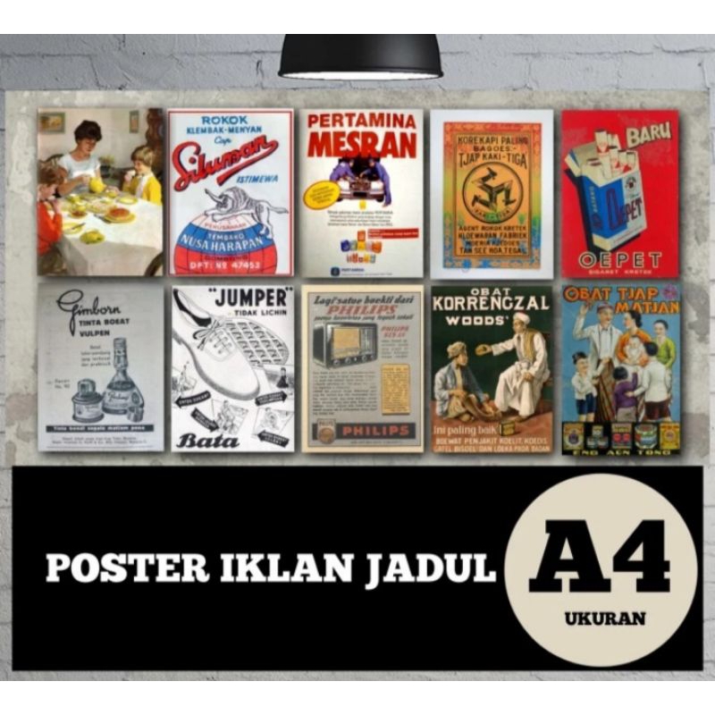 Jual Poster dinding aesthetic / Wall art Poster Iklan Jadul V3-Dp-IJ5 ...