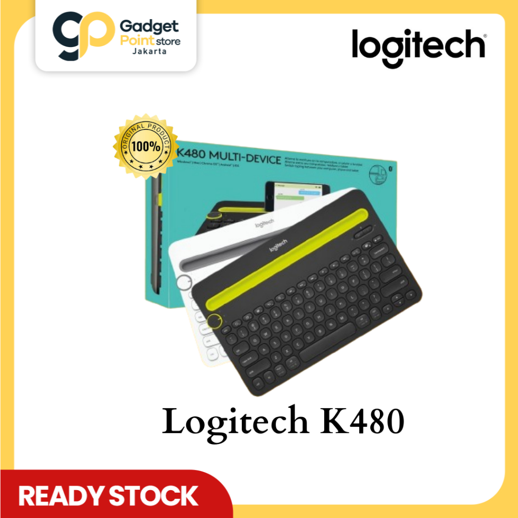 Jual Logitech K480 Keyboard Wireless Bluetooth Portable Multi-Device untuk Windows, Mac, Android ...