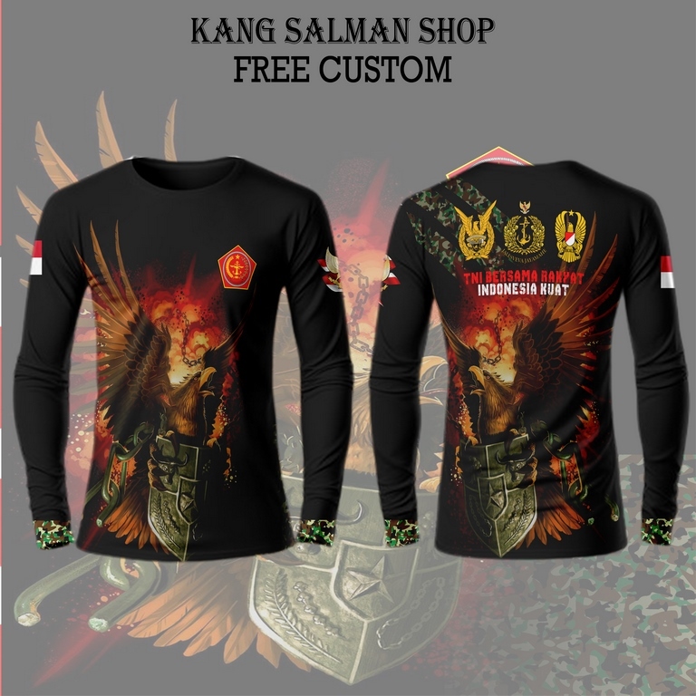 Jual baju kaos TNI AD / TNI AU / TNI AL /polri bebas custom jersey fullprint loreng TNI bahan ...