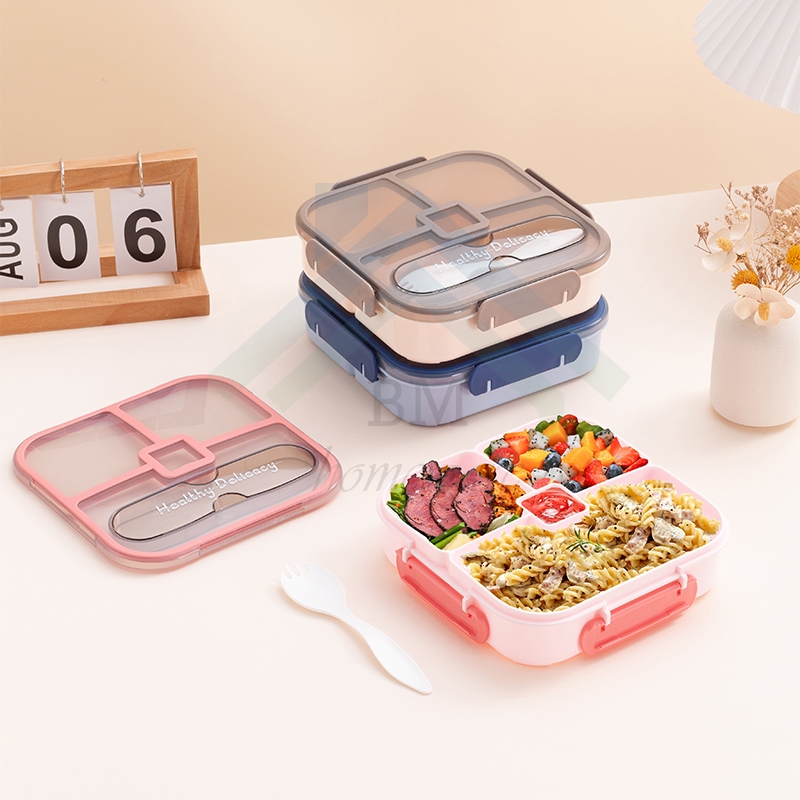 Jual Lunch Box Kotak Bekal Bento Set Bersekat / Kotak Makan Anak dan Dewasa | Shopee Indonesia