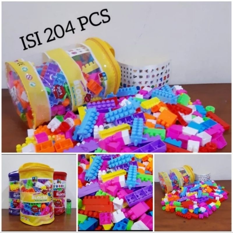 Jual Mainan Block Isi 204 Pcs Edukasi - Building Brick Balok Susun Anak ...