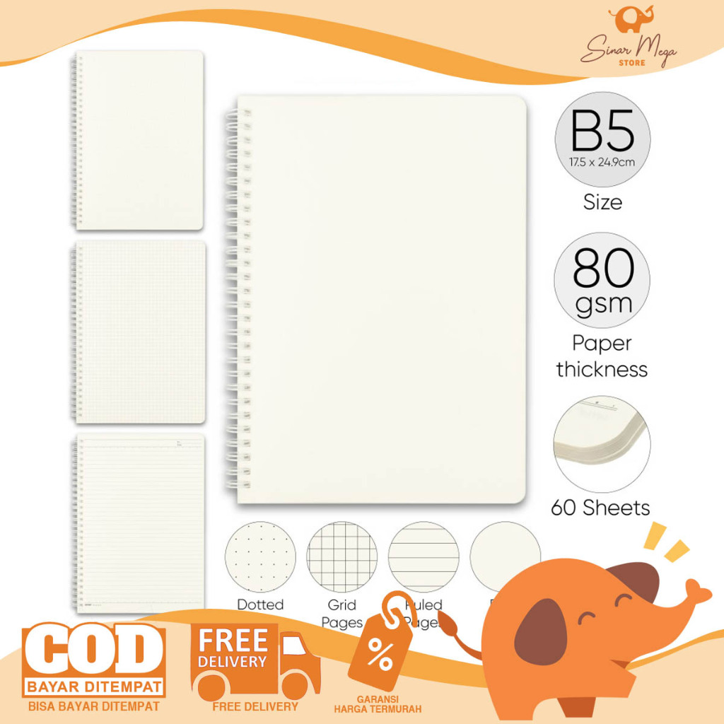 Jual Joyko Notebook Spiral B5 NB-732 60 Lembar / Buku Catatan Diary ...