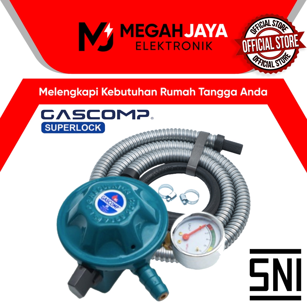 Jual [COD READY] GASCOMP SUPERLOCK SELANG GAS + REGULATOR GAS LPG GRT-924E / GRT 924 E / GRT-924 ...