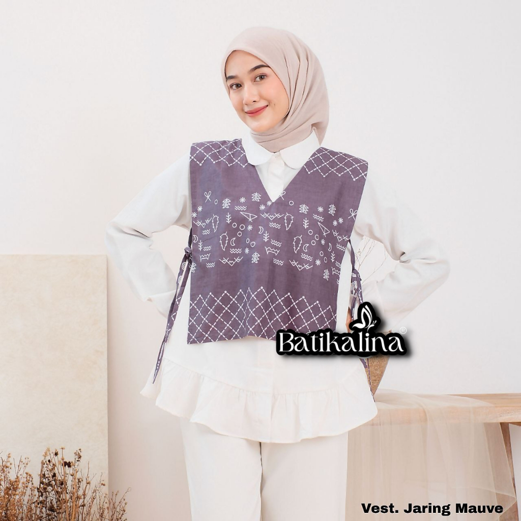 Jual Vest Batik Wanita Rompi Batik Atasan Wanita Outer Batik Modern ...