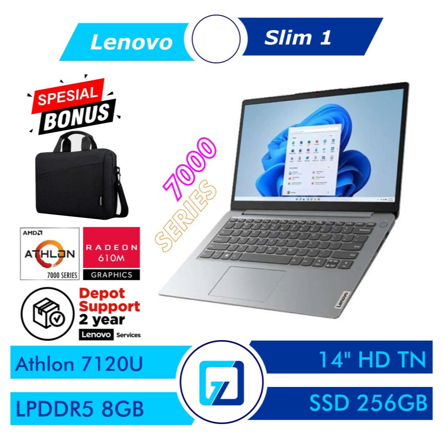 Jual Lenovo Ideapad Slim 1 / IP Slim1 14ADA7 AMD 7120U RAM 8GB 256GB SSD 14" Windows 11 OHS ...