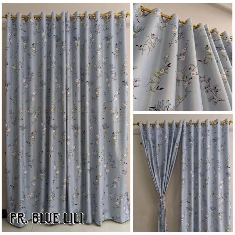 Jual Gorden Motif Blue Lili Ring 12 Gorden Blue Lili Gorden Bunga Biru ...