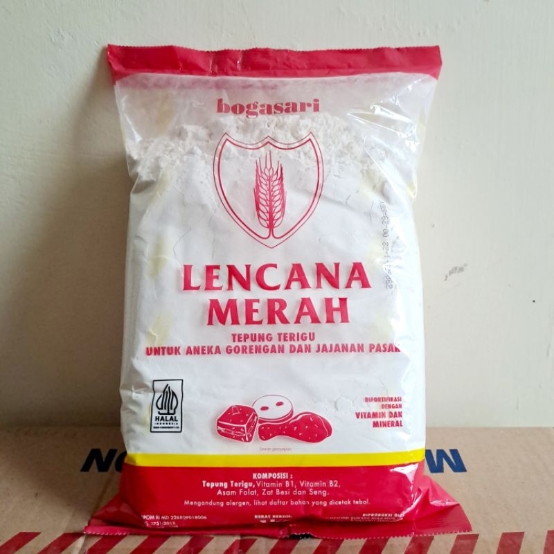 Jual Tepung Terigu Lencana Merah 1 kg bogasari | Shopee Indonesia