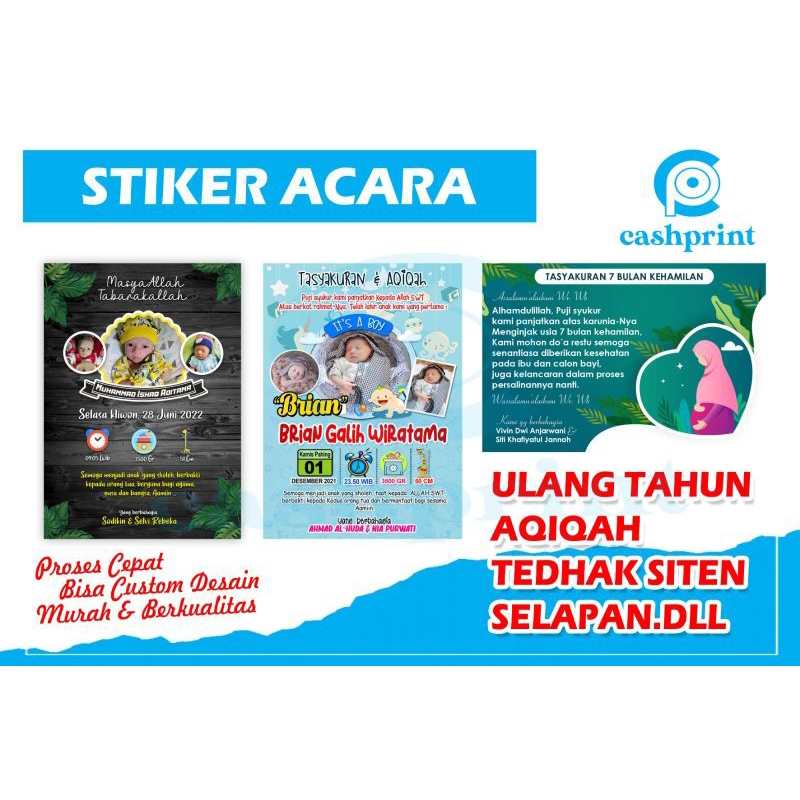 Jual Stiker Selapan 7 bulanan - Stiker Bayi kelahiran - Tasyakuran ...