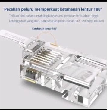 Jual RJ45 connector LAN Jack RJ 45 satuan eceran Kepala Kristal Kabel ...