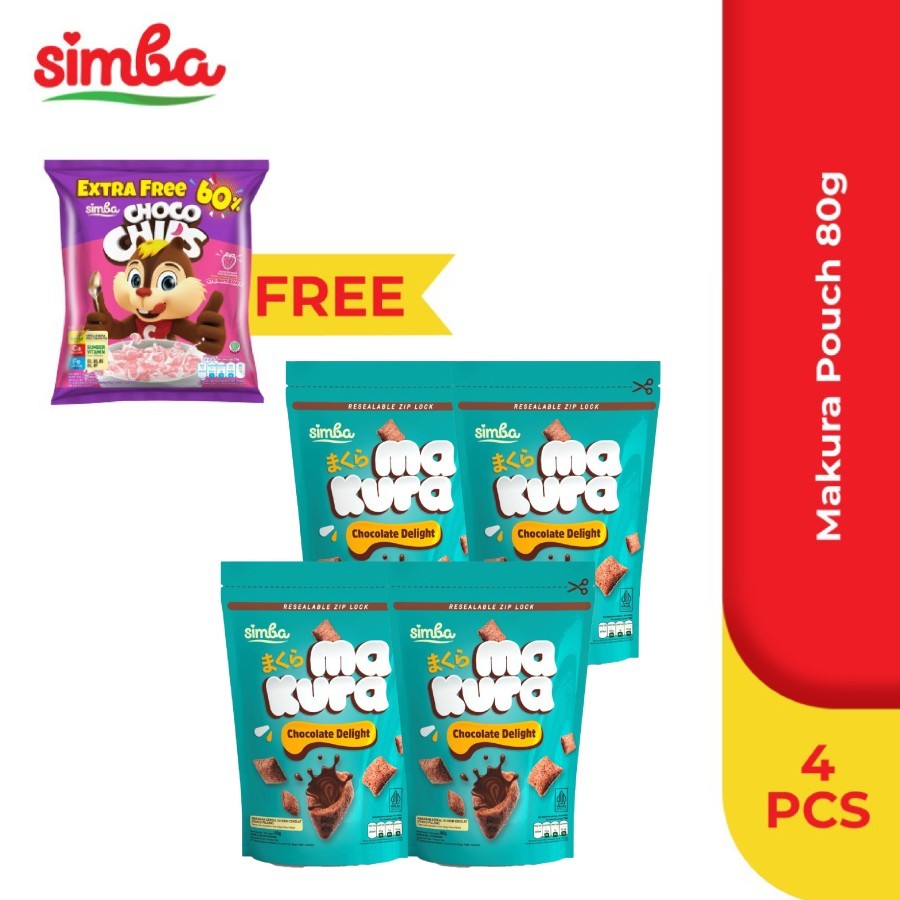 Jual 4 Simba Makura Coklat Free Simba Choco Chips Strawberry Bag | Shopee Indonesia