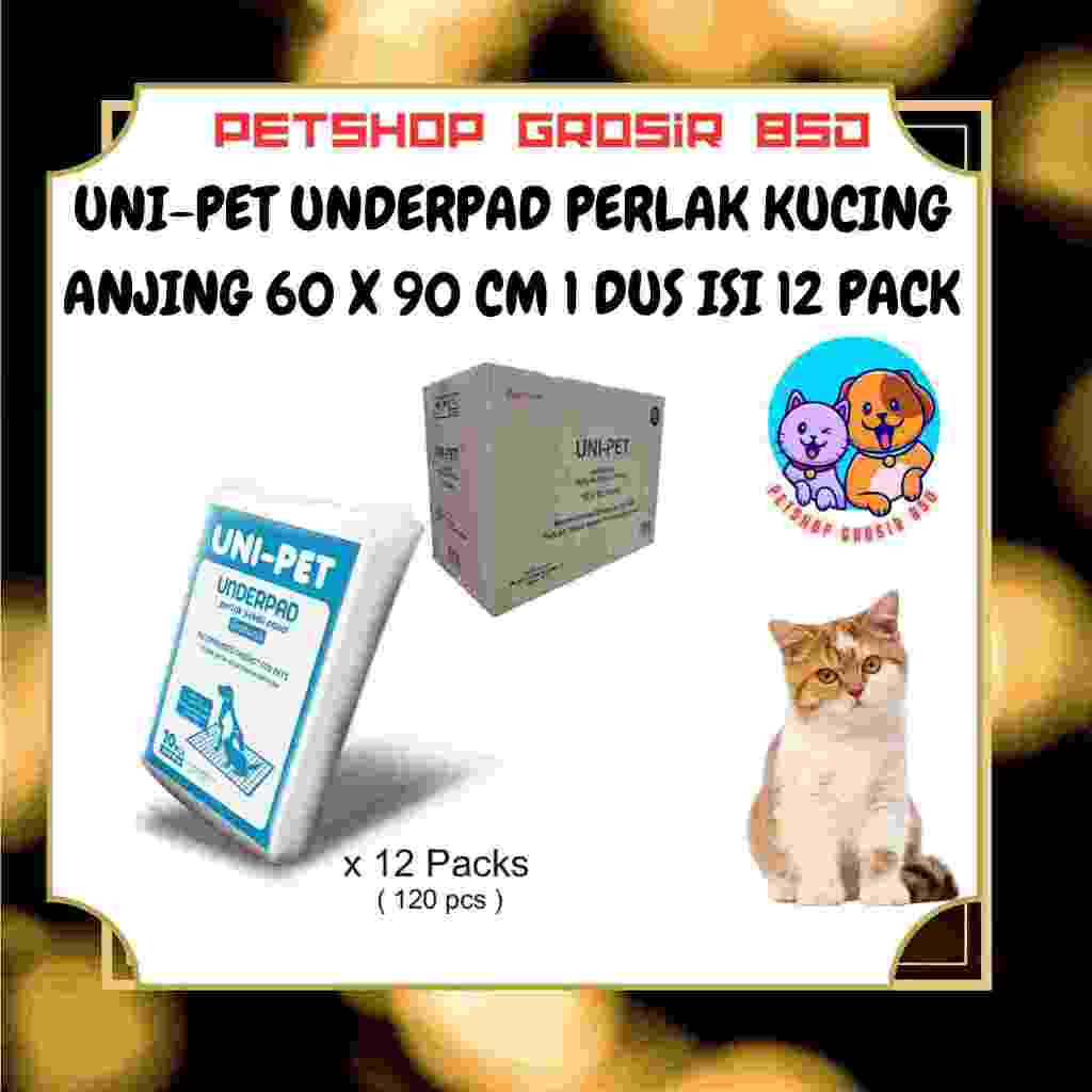 Jual [ 1 KARDUS ] UNIPET 60x90 cm UNI-PET Perlak Anjing Kucing ISI 12 ...