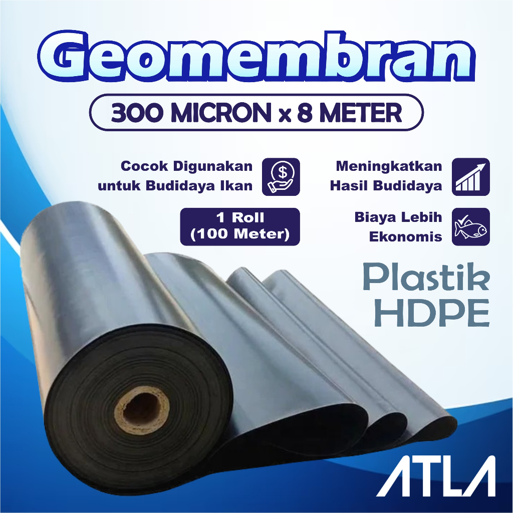 Jual Plastik Geomembran 8 Meter Hitam Plastic Geomembrane HDPE Terpal ...