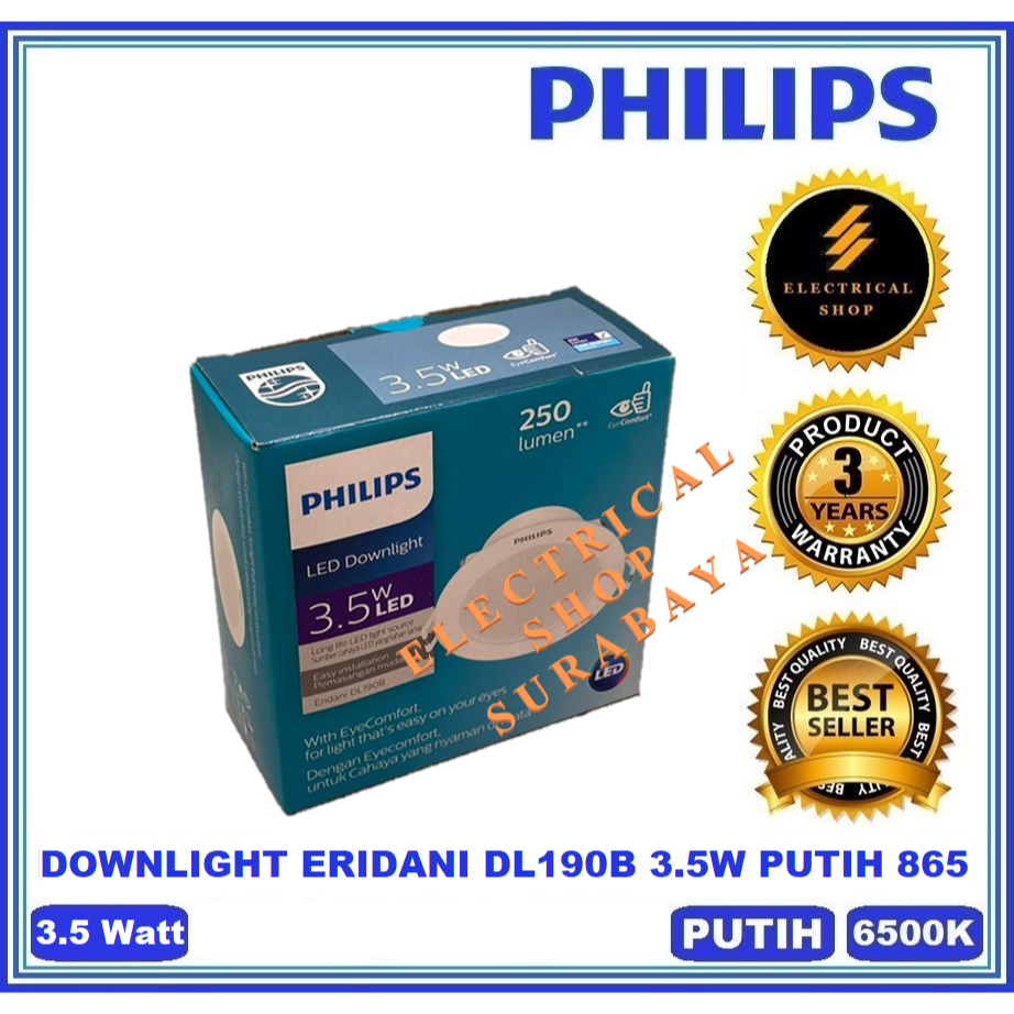 Jual PHILIPS DOWNLIGHT LED ERIDANI 3,5W 7W 10W 14W 23W PUTIH ATAU ...