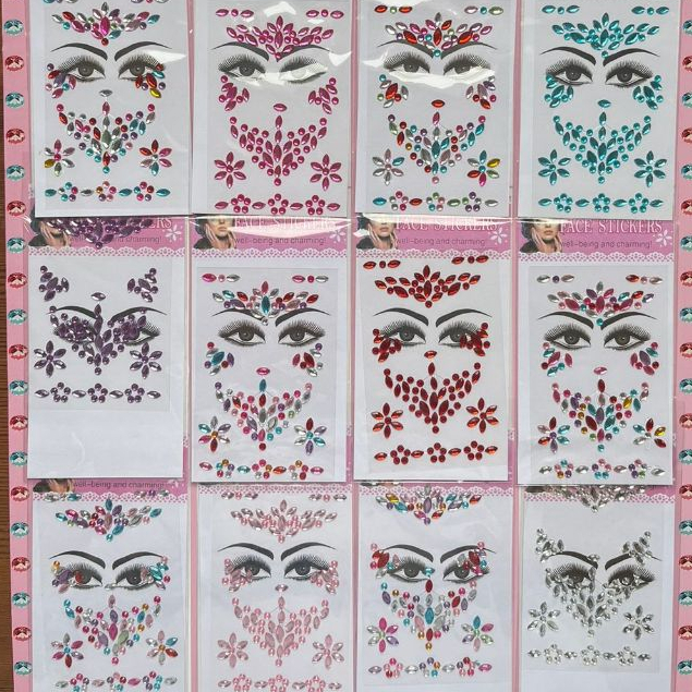 Jual Sticker Wajah Face Sticker Diamond Timbul Aksesoris Fashion Face ...