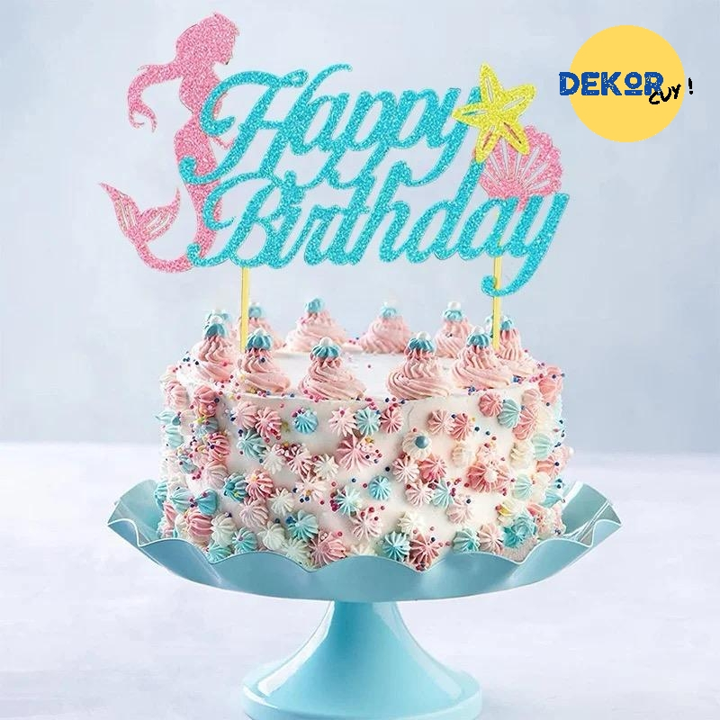Jual CAKE TOPPER KERTAS UNDER WATER MERMAID MODEL B / hiasan ulang ...