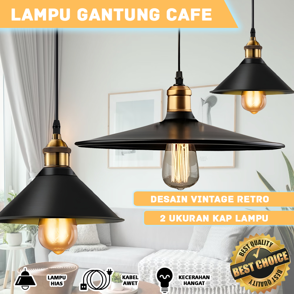Jual Lampu Gantung Topi Single Retro Minimalis Lampu Gantung Modern / Lampu Gantung Mini Edison ...