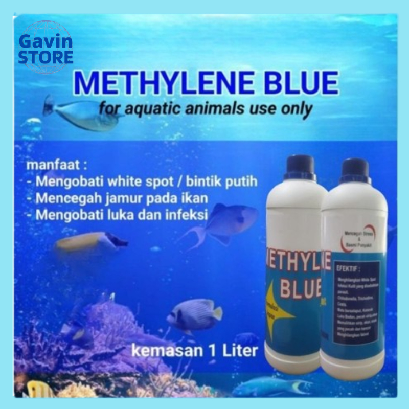 Jual Methylene Blue Obat Biru Ikan Mencegah Stres Ukuran 1 Liter/Original Healthy Methylene Blue ...