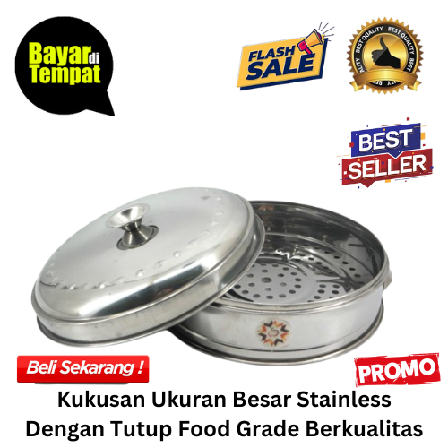 Jual [BISA COD] PROMO Kukusan Ukuran Besar Stainless Dengan Tutup Food ...