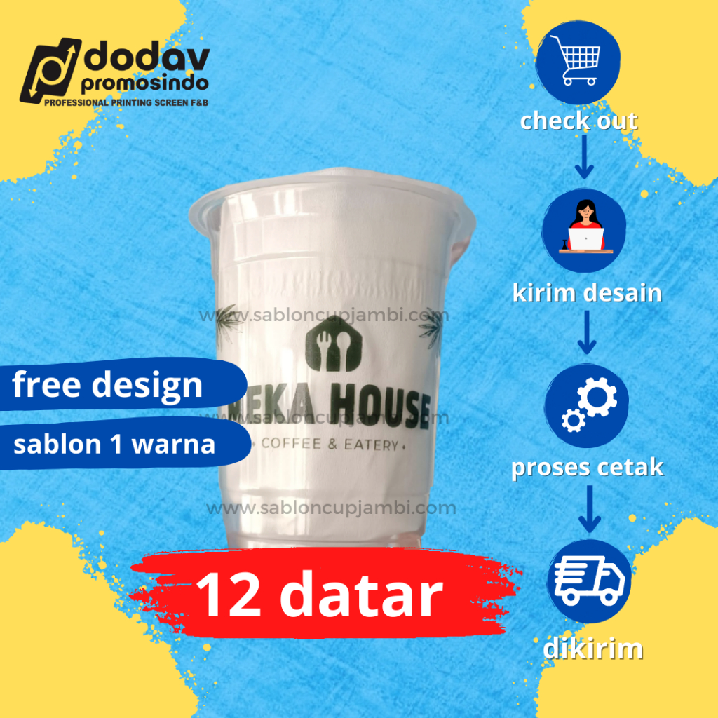 Jual Sablon Cup 12oz Datar MERK SAP FOODGRADE | Cup Ice Coffee | Gelas ...