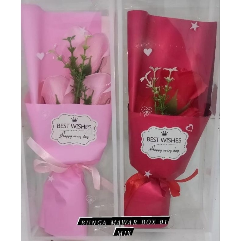 Jual BUKET Bunga Mawar Mika Box / Mini Bouquet | Shopee Indonesia