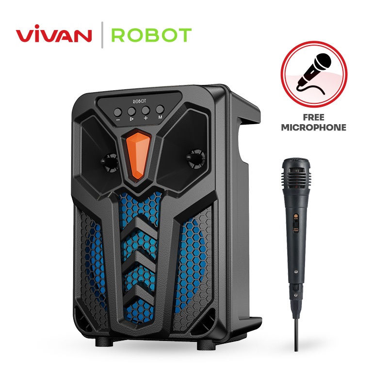 Jual VIVAN X ROBOT Speaker Karaoke Bluetooth 5.3 RB300 With RGB Light ...