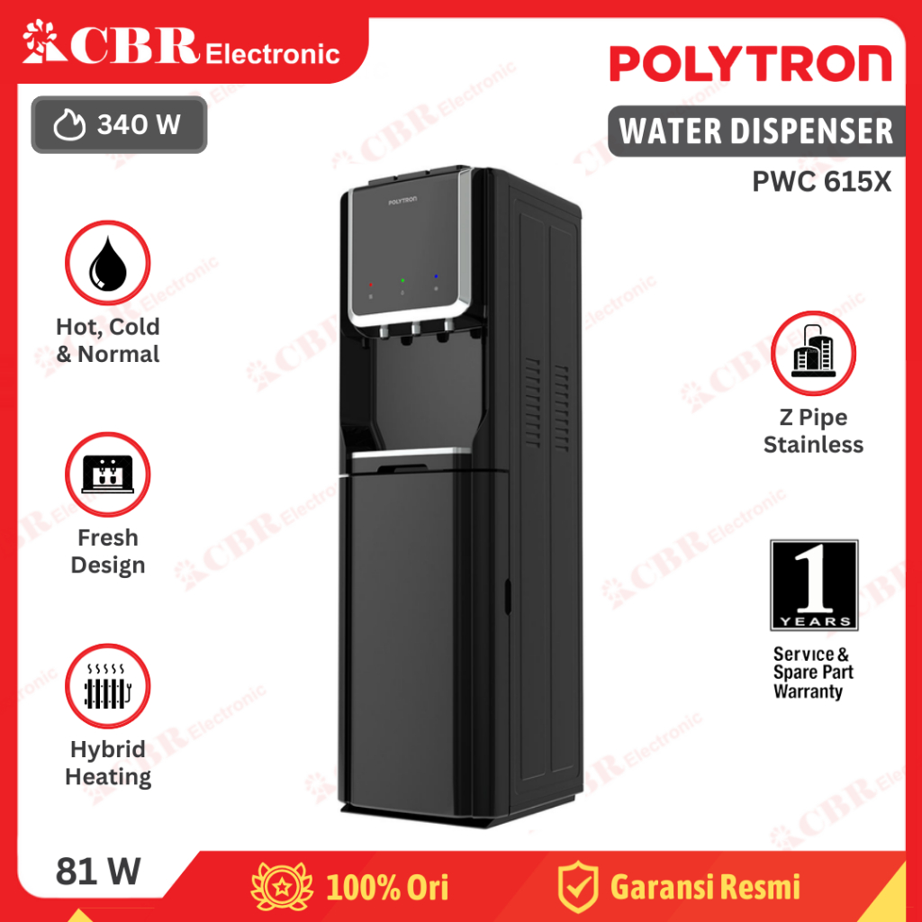 Jual Dispenser Air POLYTRON Galon Bawah PWC 615X | Shopee Indonesia