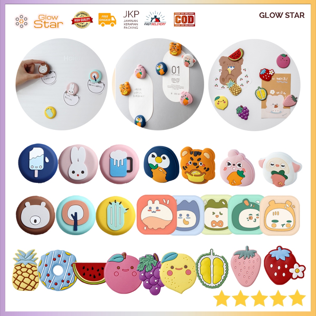 Jual MGK Magnet kulkas gantungan lucu bentuk bunny bear es krim kaktus ...
