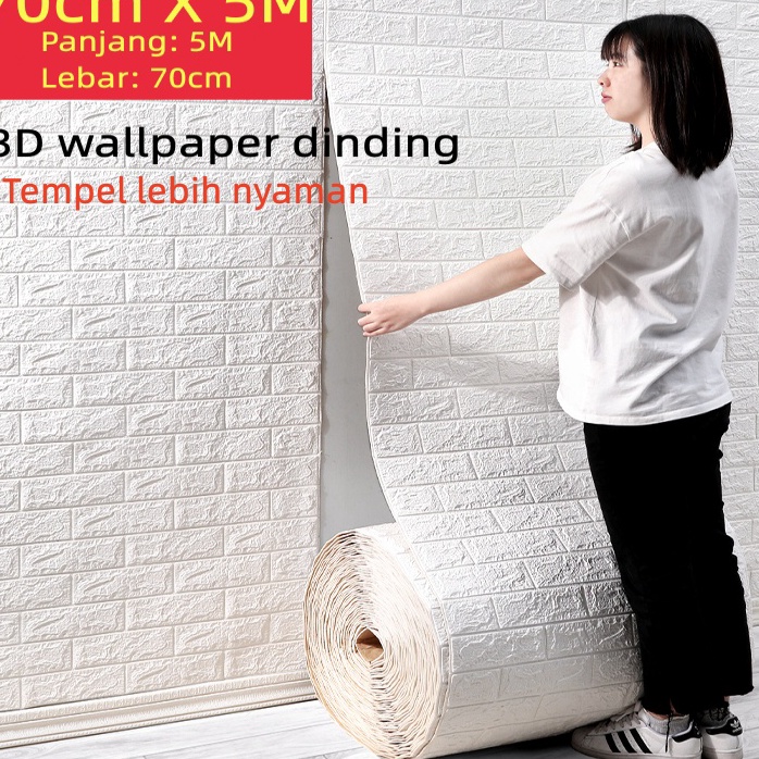 Jual Serba Update 5M Wallpaper Dinding Foam 3D Walpaper Stiker Dinding ...
