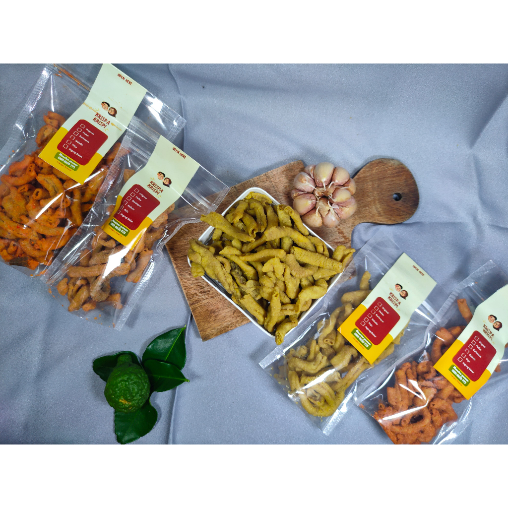 Jual keripik kripik usus krispi 50gr 100gr berbagai varian rasa ...