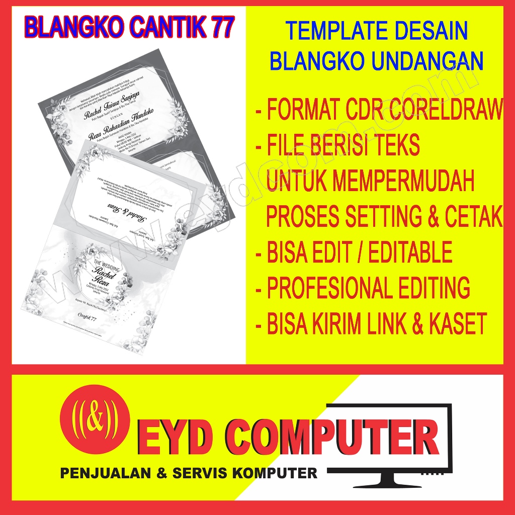 Jual DESAIN TEMPLATE BLANGKO UNDANGAN CANTIK 77 FILE SETTING UNTUK ...