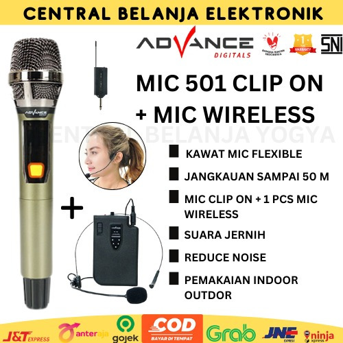 Jual MIC CLIP ON + 1 MIC WIRELESS MIC BANDO + 1 MIC WIRELESS UNTUK MC ...