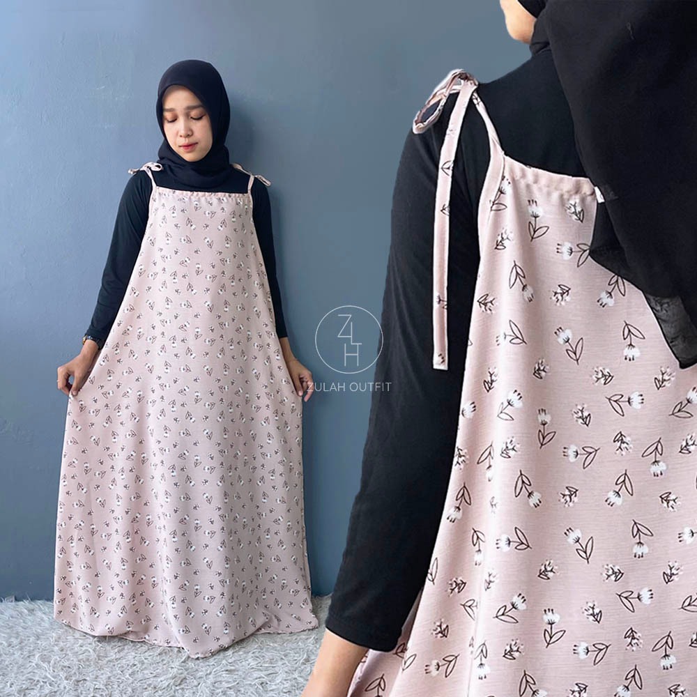 Jual ZLH Sansa Overall - Dress Wanita Tali Pundak Tanpa Lengan Crinkle ...