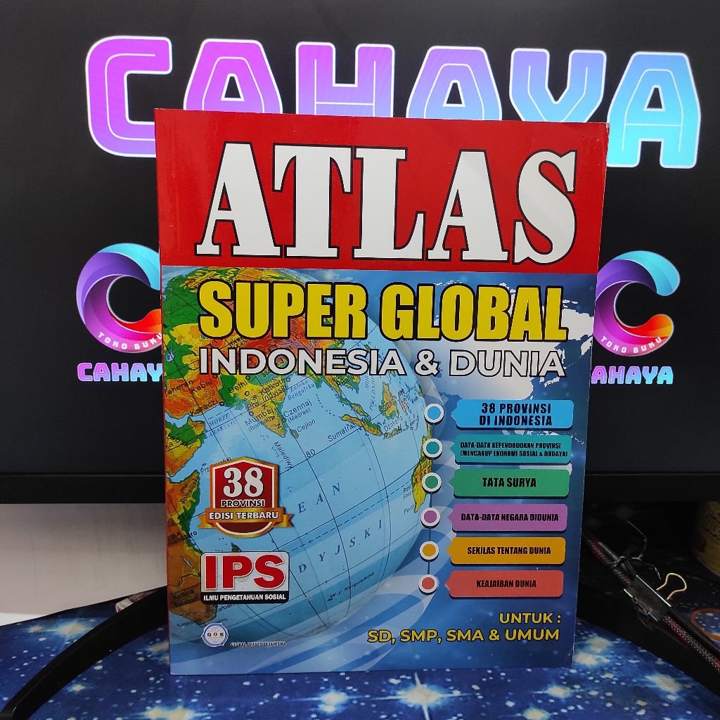 Jual ATLAS SUPER GLOBAL DUNIA DAN INDONESIA 38 PROVINSI TERBARU TER ...
