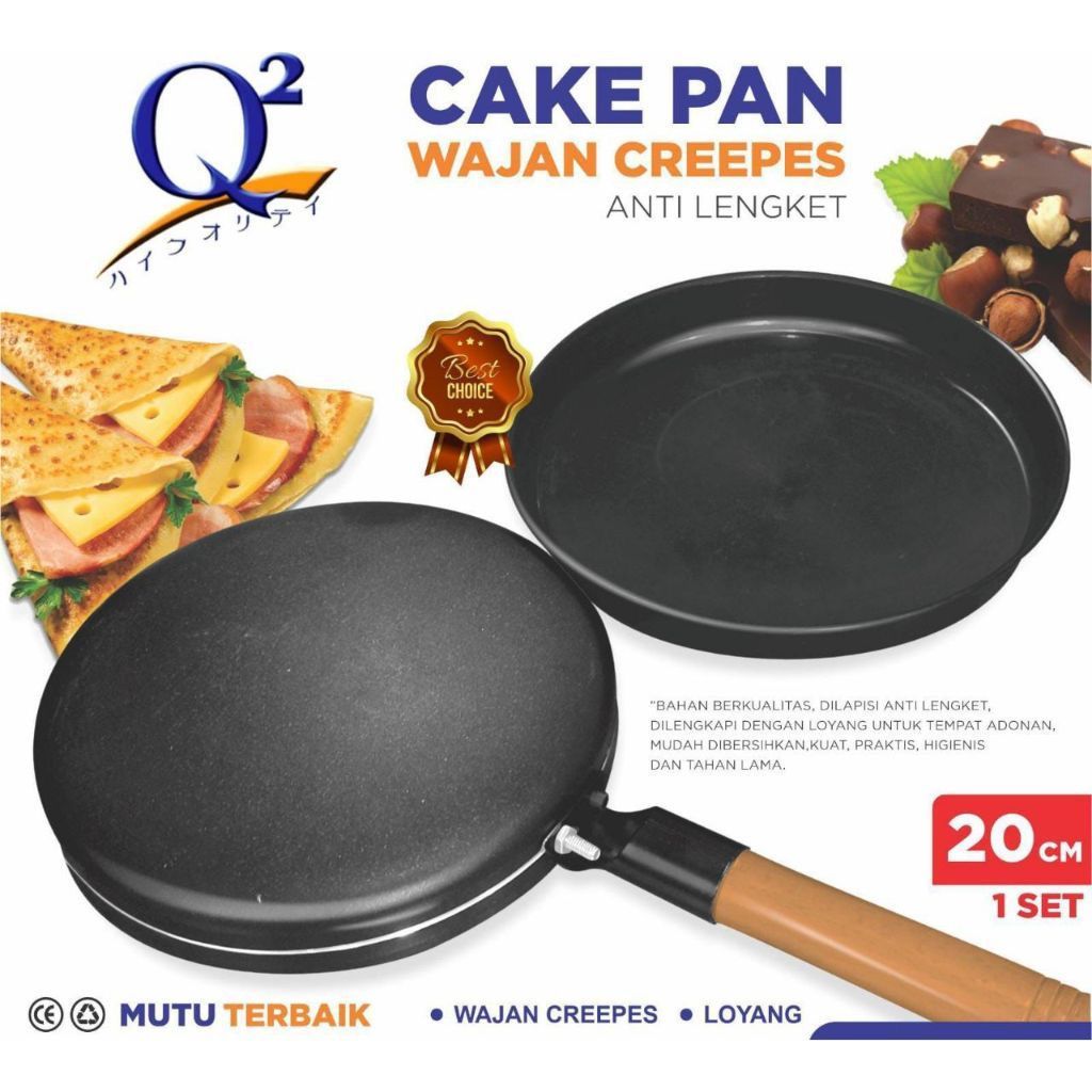 Jual Wajan Creepes Anti lengket 20Cm Q2-8420 | Shopee Indonesia