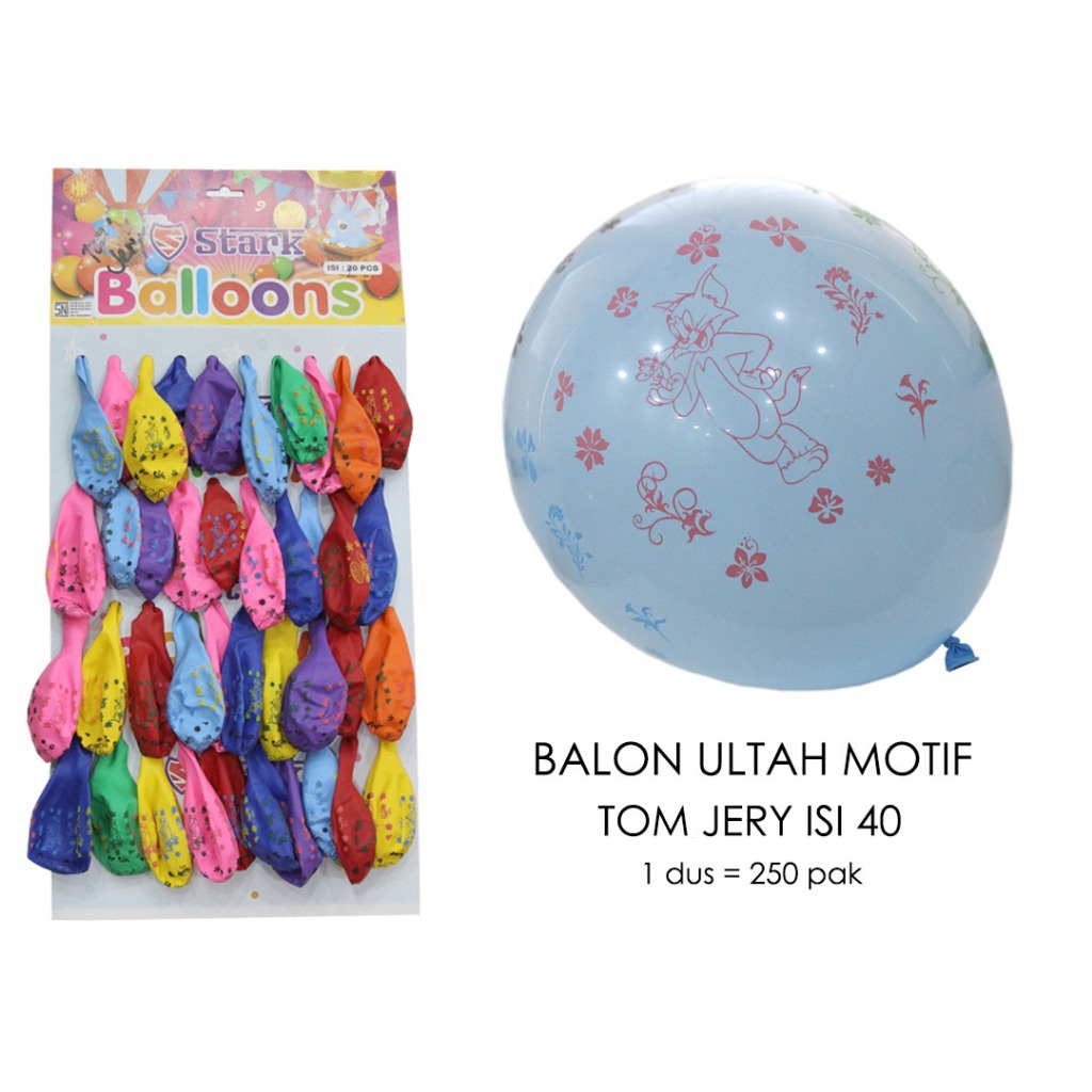 Jual (PERLEMBAR ISI 40 BALON LATEX MOTIF) BALON ULANG TAHUN / BALON ...