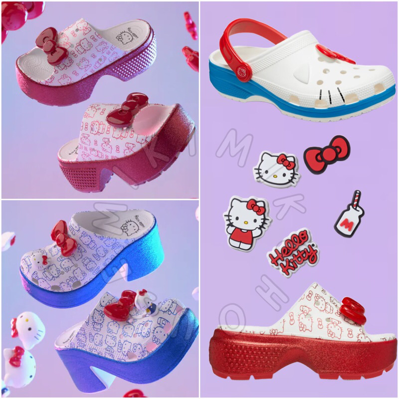 Jual OFFICIAL CROCS HELLO KITTY CLOG SIREN CLASSIC STOMP SLIDE HEEL ...
