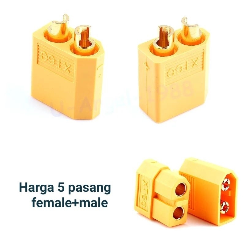 Jual XT60 XT 60 CONNECTOR (5 PASANG MALE DAN FEMALE) | Shopee Indonesia