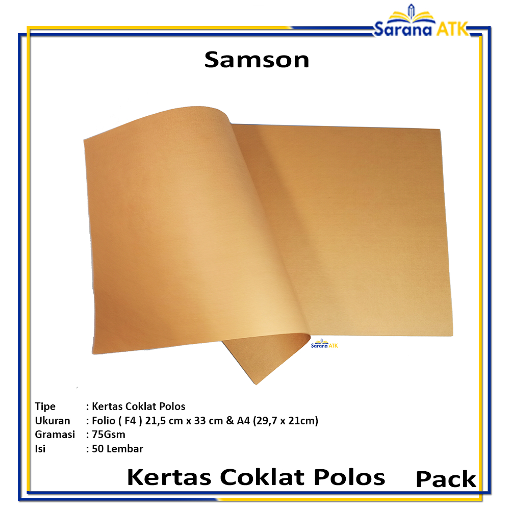 Jual Samson - Kertas Samson Coklat 75gsm - Pack | Shopee Indonesia
